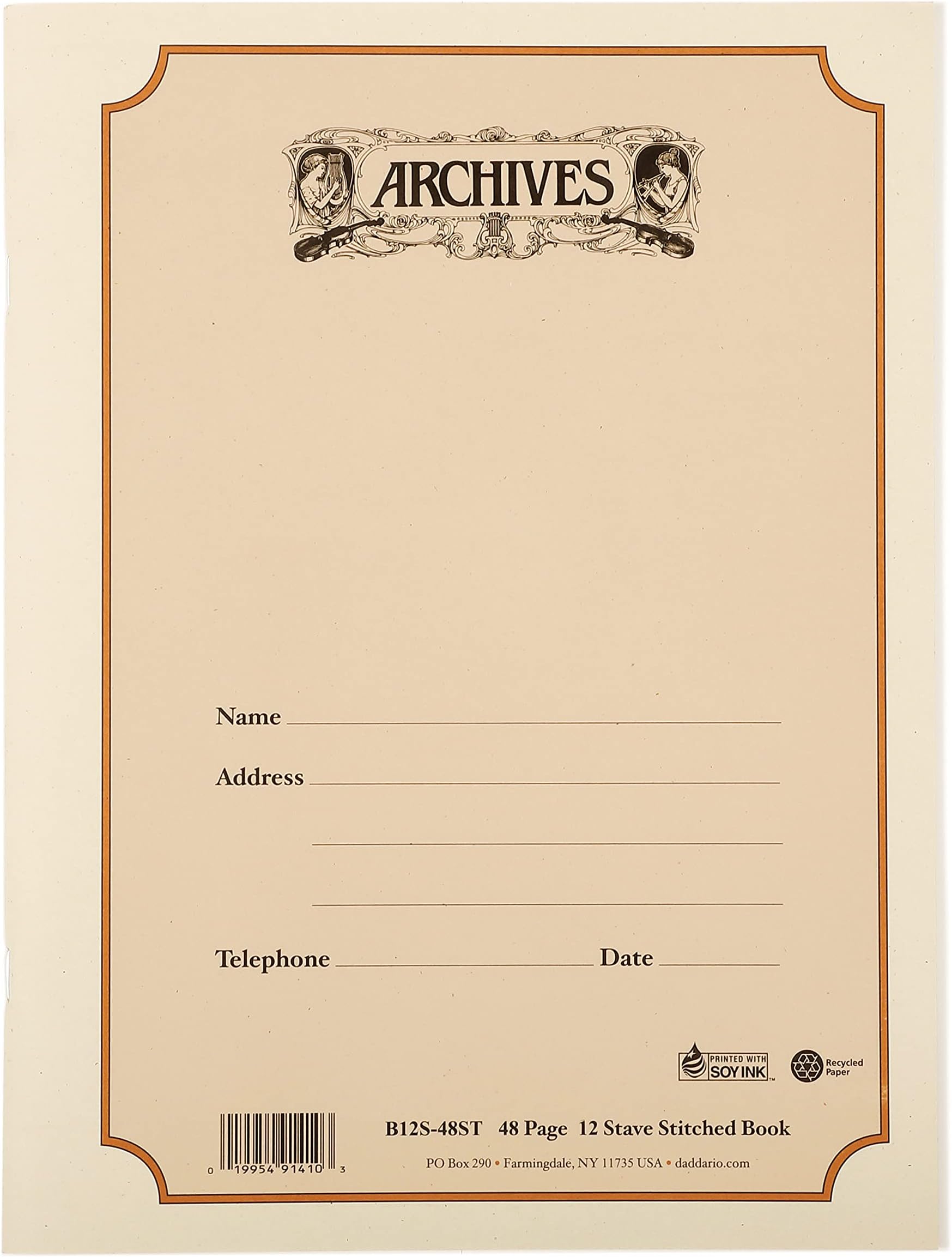 Amazon.com: Archives B12S-48ST Standard Bound Manuscript Paper Book, 12 ...