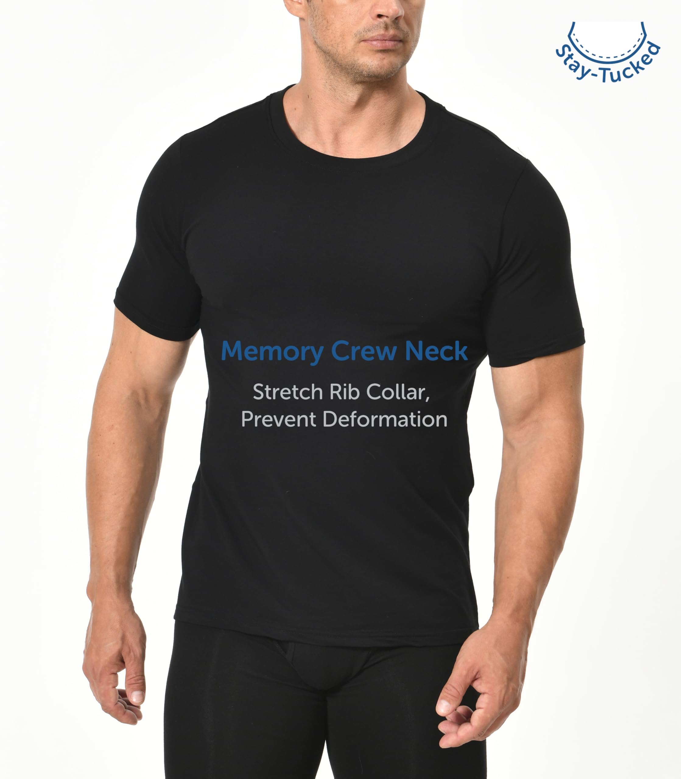 Snapklik.com : Comfneat Mens 3-Pack Stretch Undershirts Long Back Hem T ...
