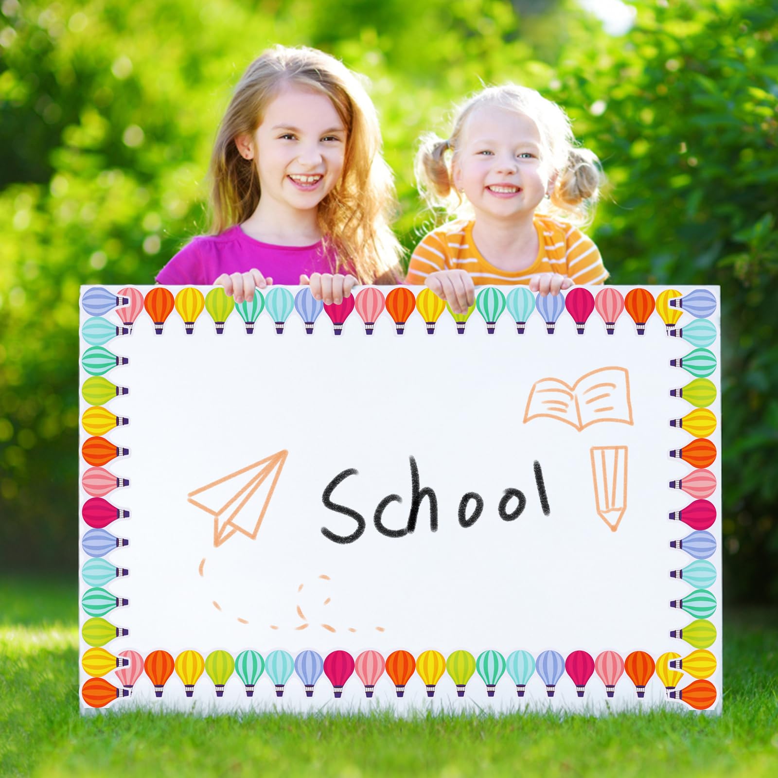 Snapklik.com : 99 Feet Hot Air Balloon Bulletin Board Borders Colorful ...