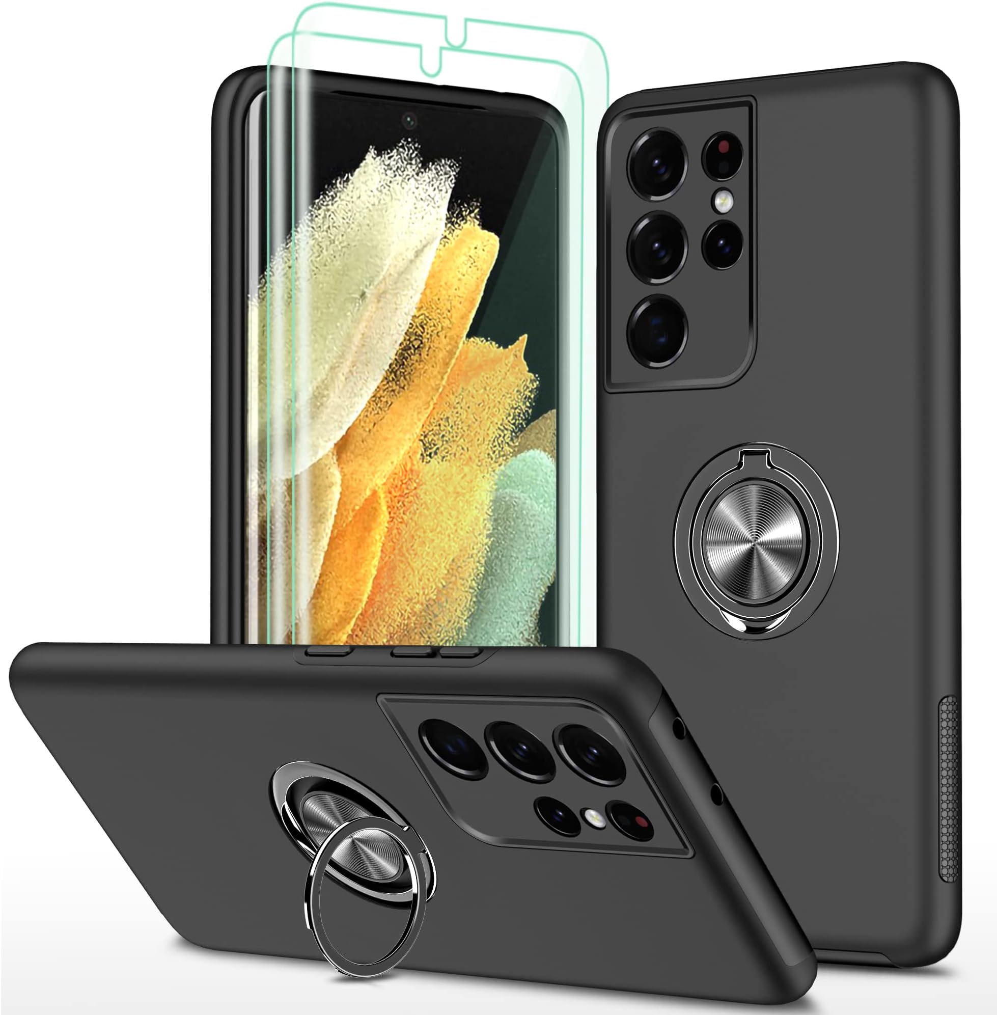 Amazon.com: AKINIK for Samsung Galaxy S21 Ultra Case, with Self Healing Flexible TPU Screen ...