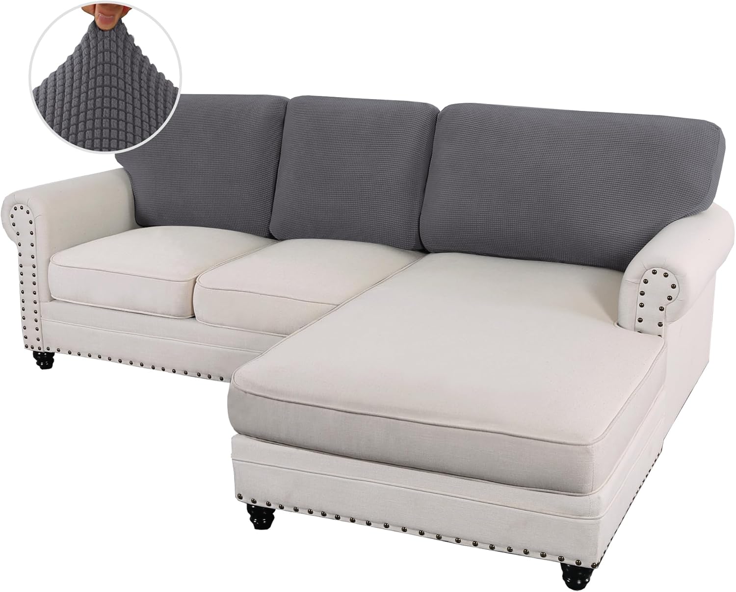 Amazon.com: H.VERSAILTEX Backrest Cushion Covers Sectional Couch Back ...