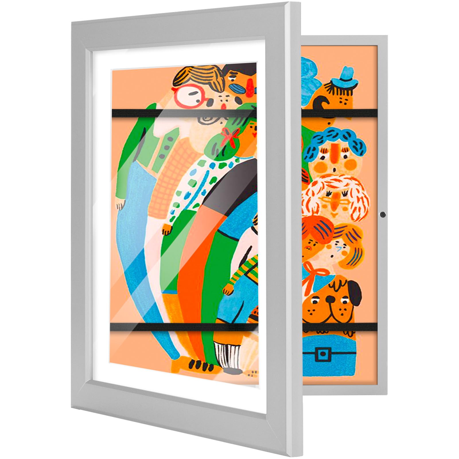 WUIRCCX 10x12.5 Kids Art frame,Front Opening Display 8.5x11 With Mat ...