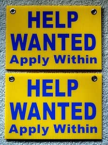 Amazon.com: (2) Help Wanted Apply Within Plastic Coroplast Signs 8x12 ...