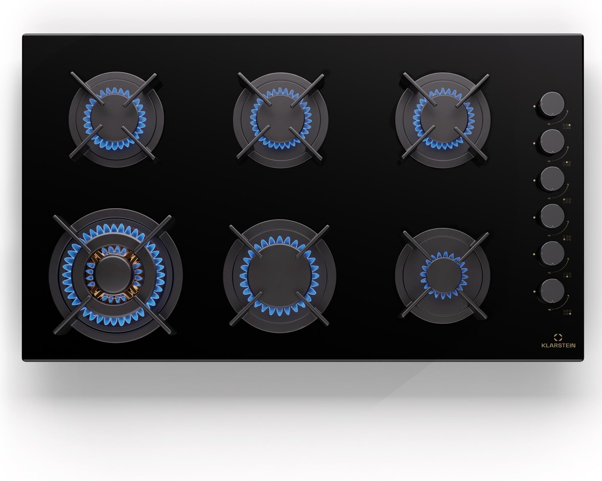 Klarstein Gas Cooker, 6 Burners Gas Hob, 12200W Built in Six Ring ...