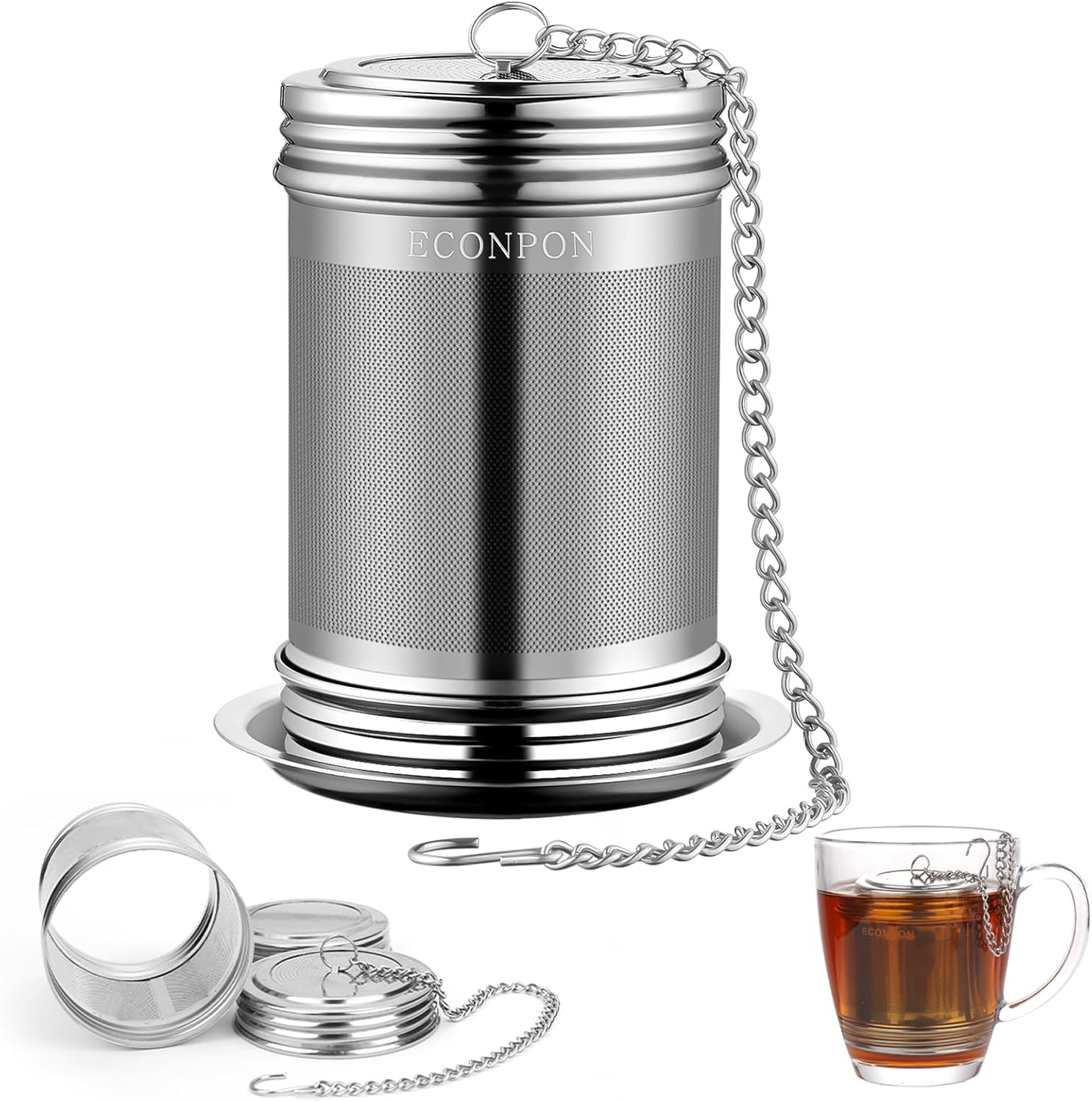 Amazon.com: ECONPON Loose Leaf Tea Steeper Extra Fine Mesh, Metal Tea ...