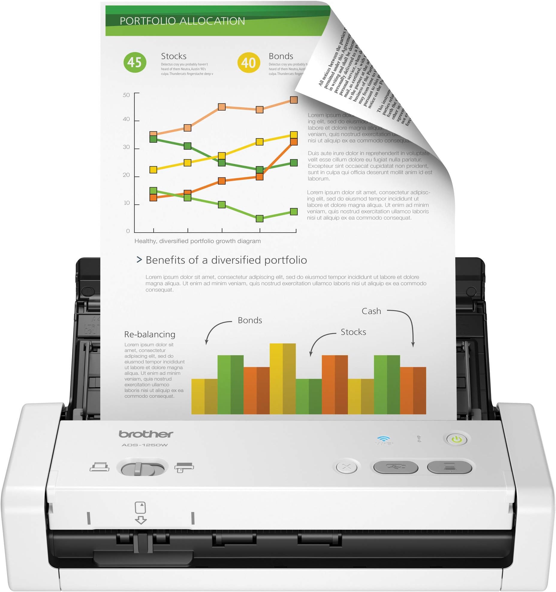 Amazon.com: Brother RADS1250W Wireless Portable Compact Desktop Scanner ...