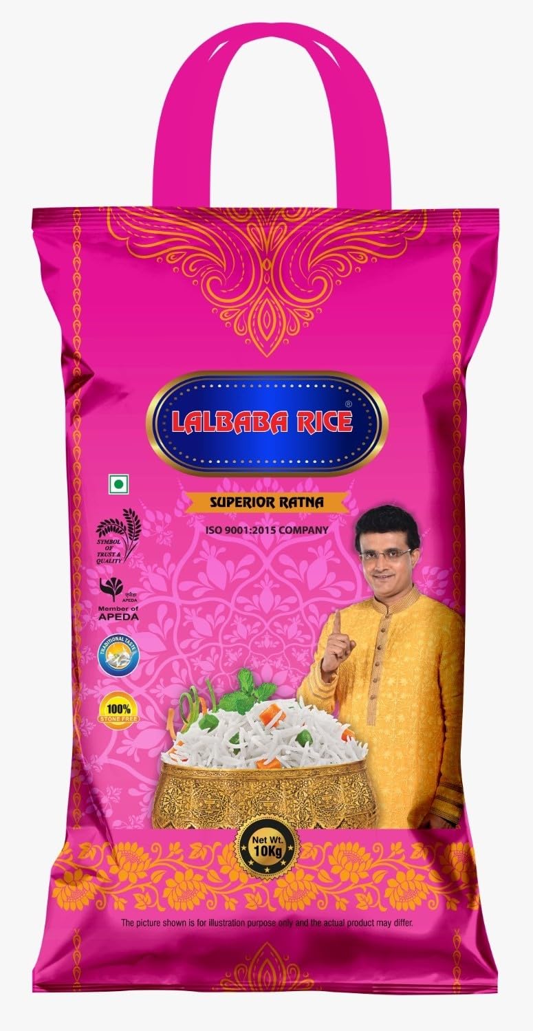 LALBABA RICE Superior Ratna Rice 10 Kg - Fluffy, Superior-Quality And ...