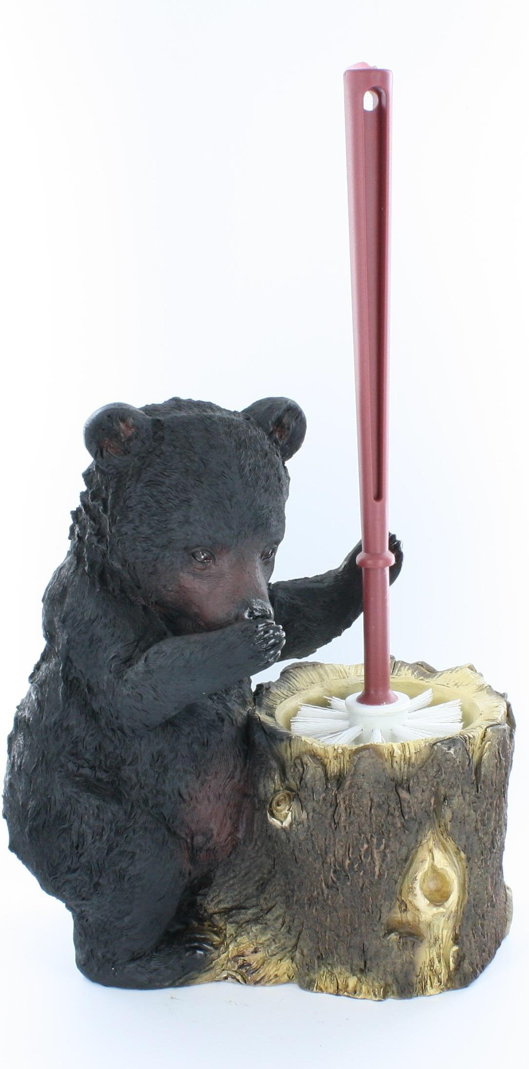 Amazon.com: Rustic Black Bear Toilet Brush Set - Decorative Holder and ...