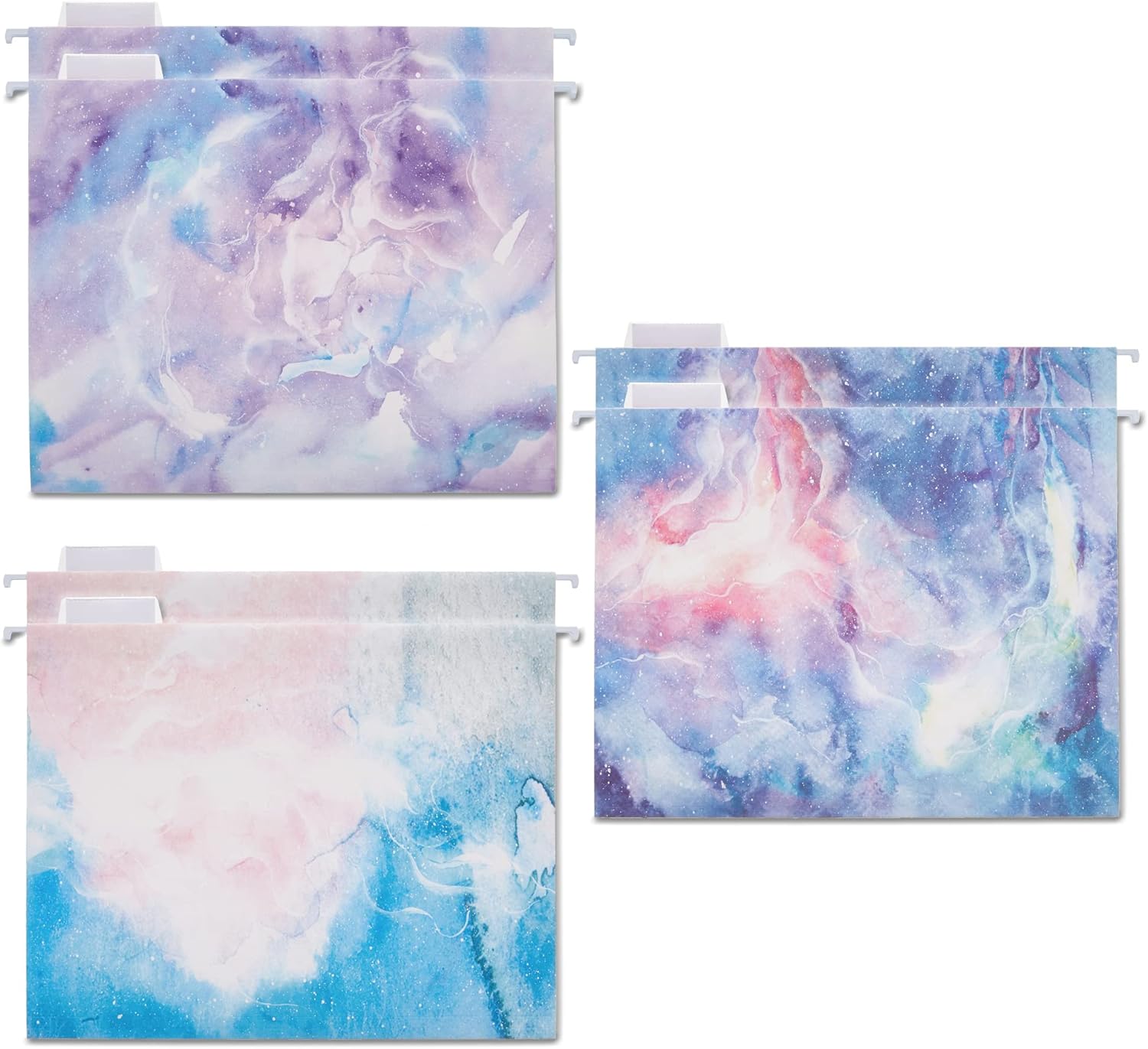 Y YOMA 6 Pack Decorative Hanging File Folders Letter Size Marble Cute ...