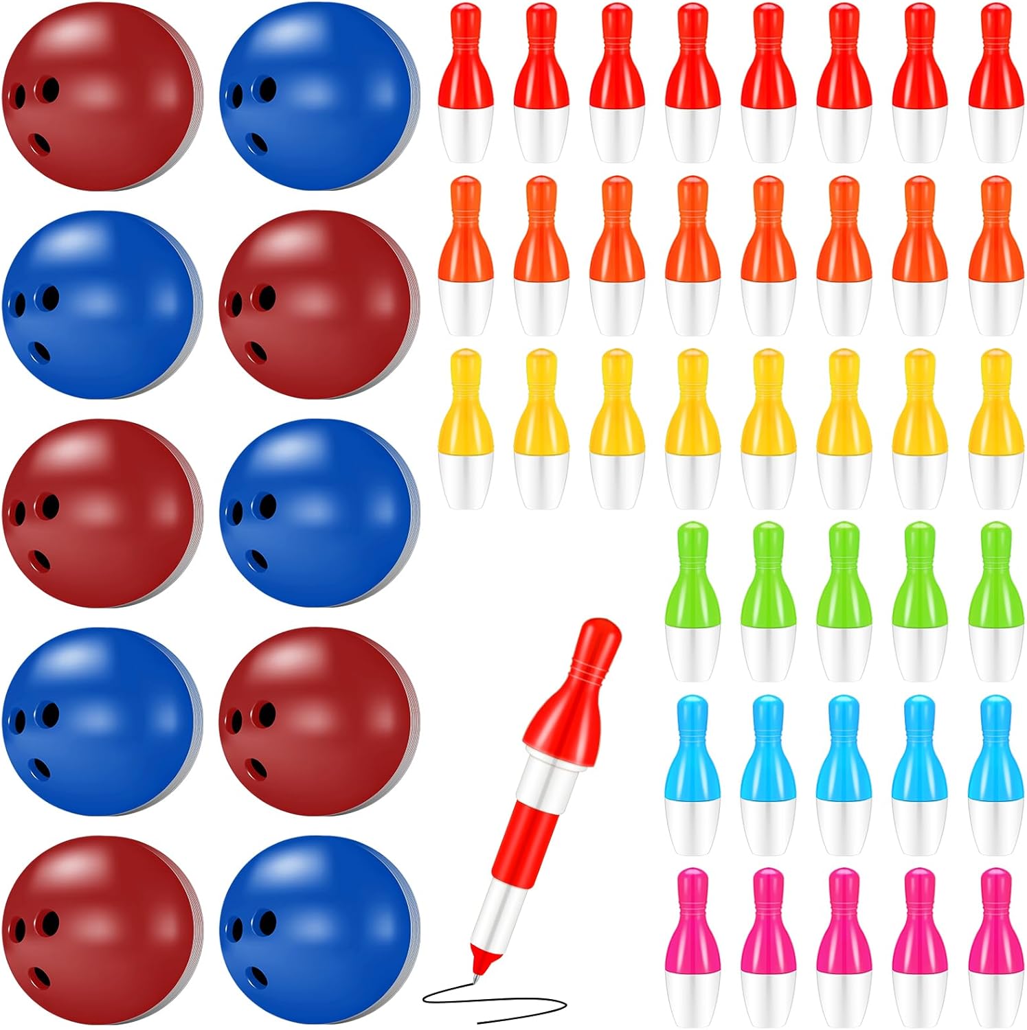 Amazon.com : Maitys 60 Pcs Bowling Party Favors for Kids Including 40 ...