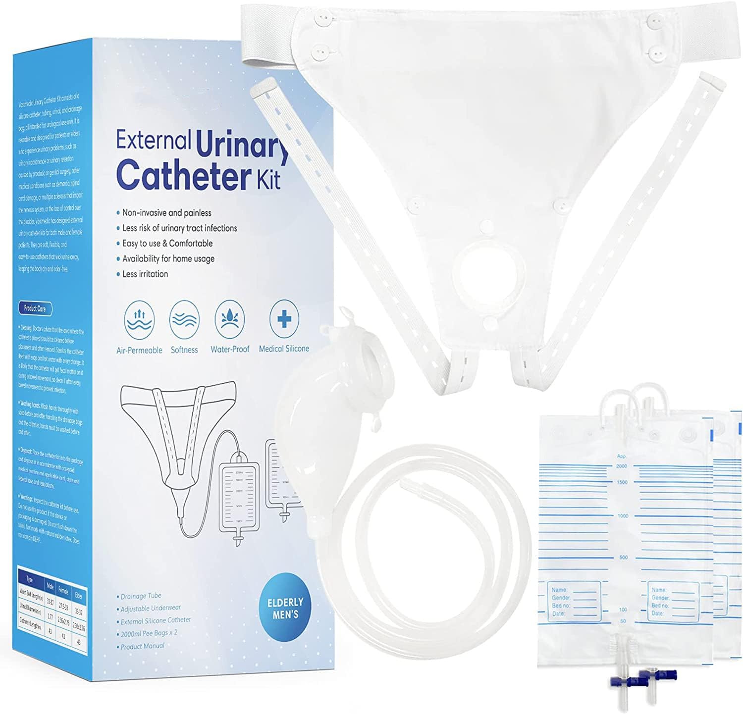 Amazon.com: Male Complete Kit Urinary Incontinence 7-Condom Catheters ...