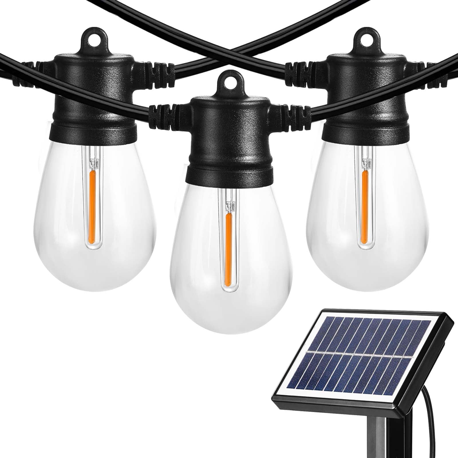 Banord 48ft Solar String Light Outdoor, USB Rechargeable Patio Solar ...