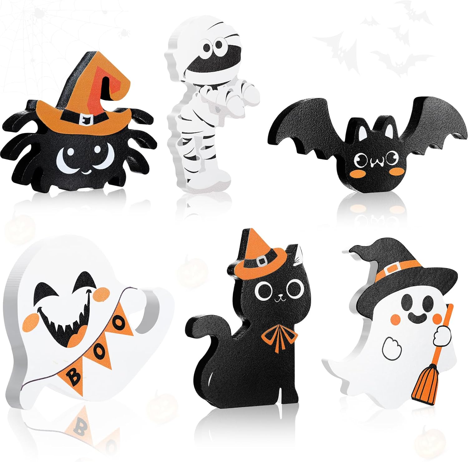 Amazon.com: 6Pcs Wooden Table Centerpieces - Indoor Halloween Decor ...