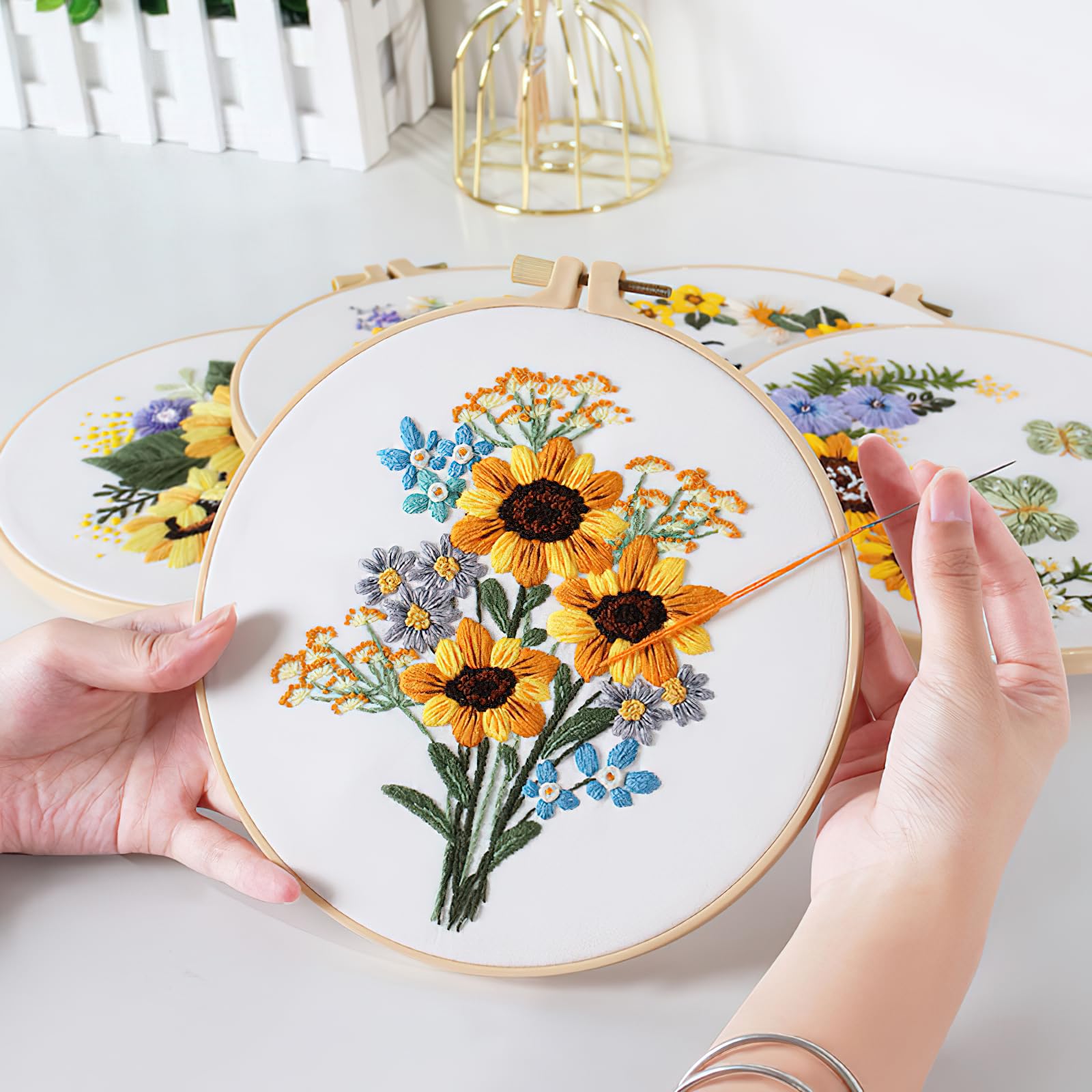 Sunflower Embroidery Pattern Butterfly Sunflower Embroidery Pattern,