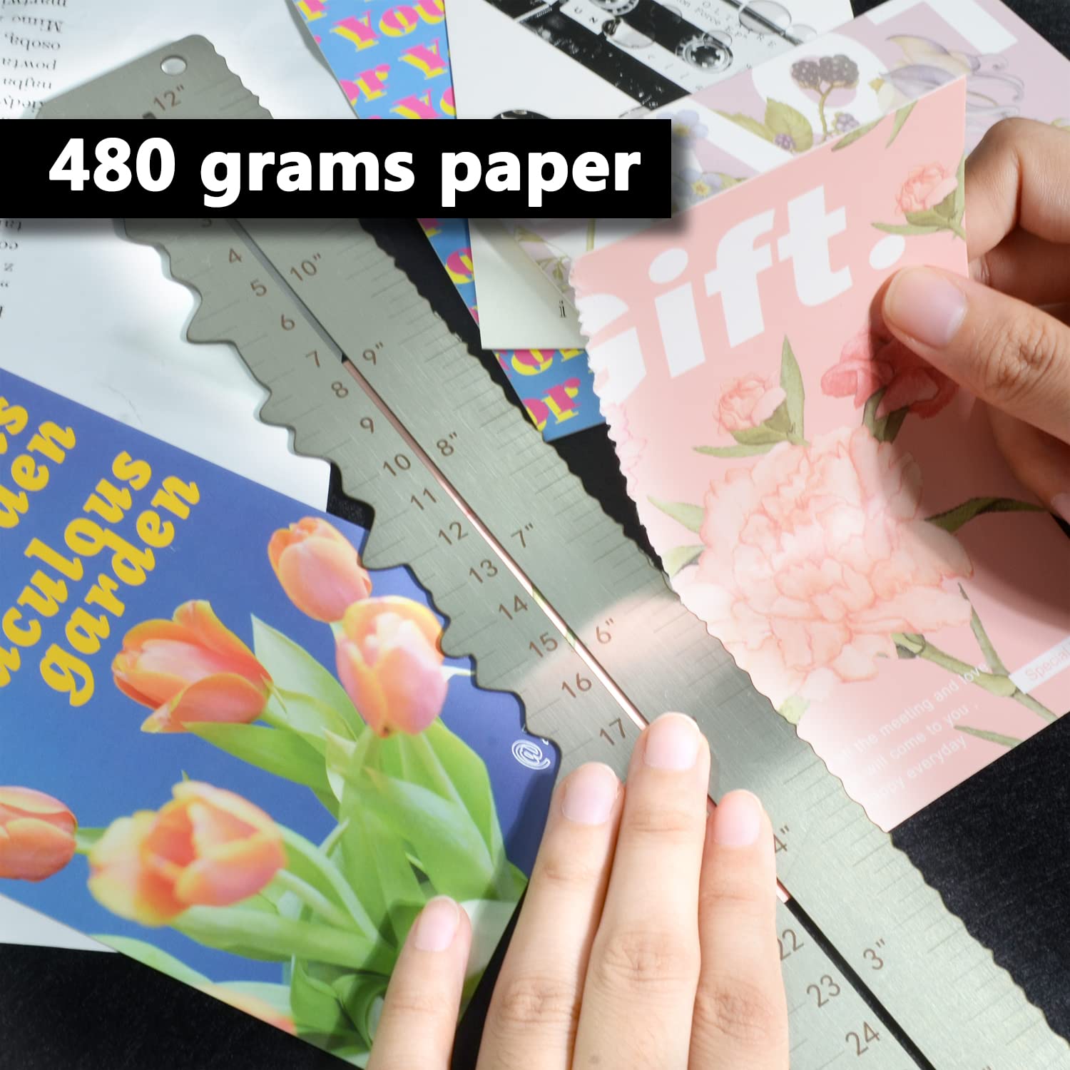 Snapklik.com : Stainless Steel Metal Paper Tearing Ruler Craft Ruler ...