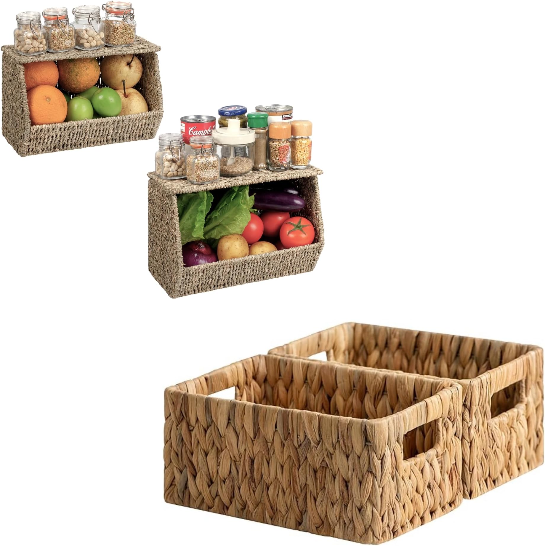 Amazon.com: StorageWorks Fruit Basket, Kitchen Counter Organizer with ...
