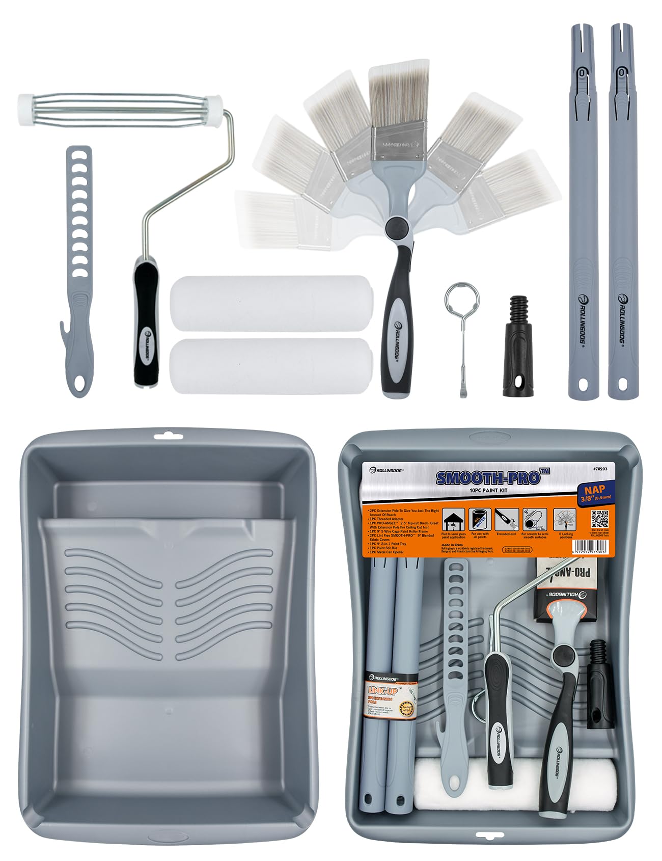 Amazon.com: ROLLINGDOG Paint Roller Set - 9 Inch Paint Roller with ...