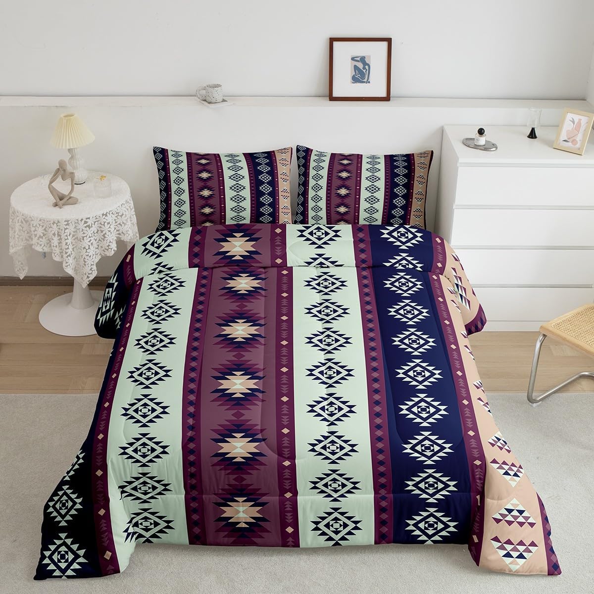 Amazon.com: Rustic Southwestern Bedding Set Twin Western Boho Aztec ...