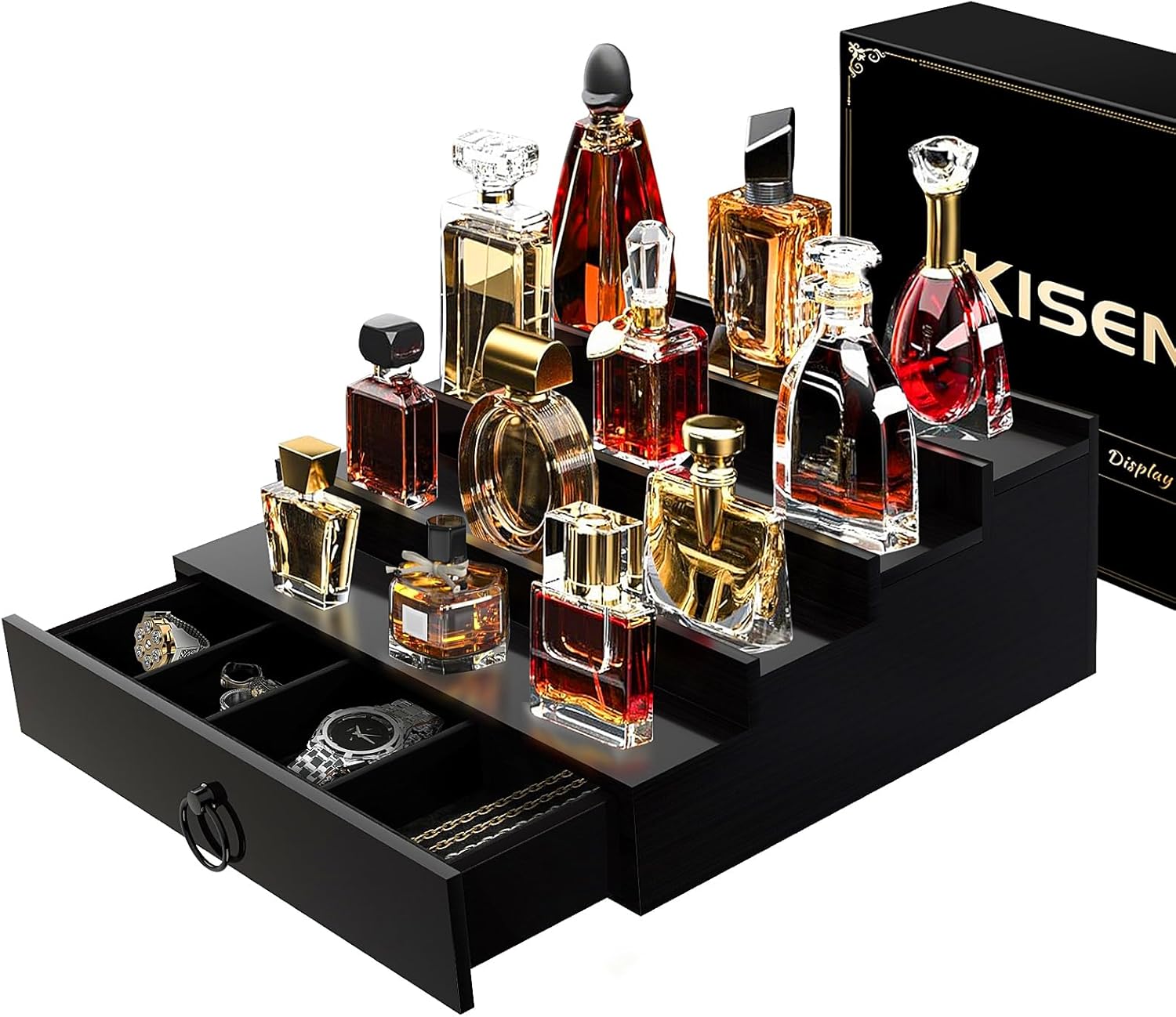 Amazon.com: KISENG Cologne Organizer for Men, 4 Tier Cologne Stand with ...