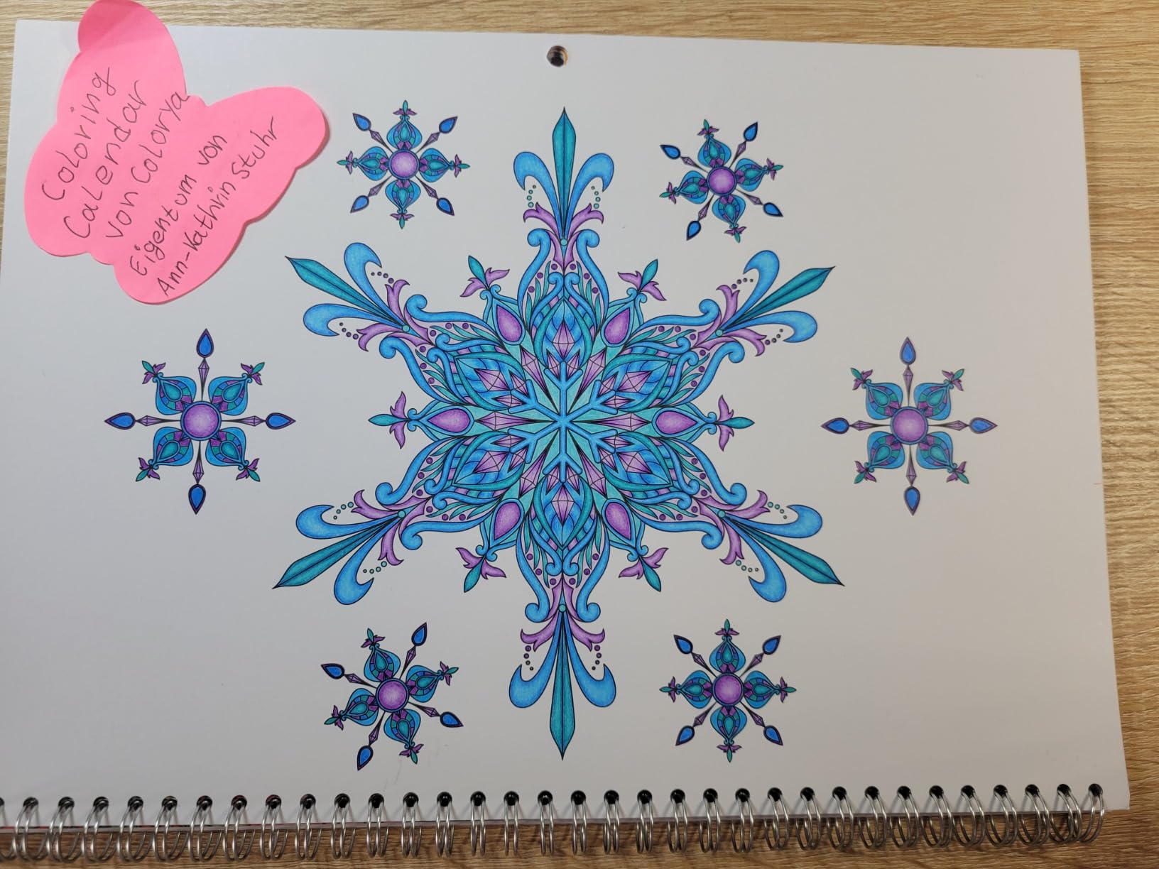 Ausmalkalender 2024 von Colorya - A4 Wandkalender 2024-2024, hängender ...