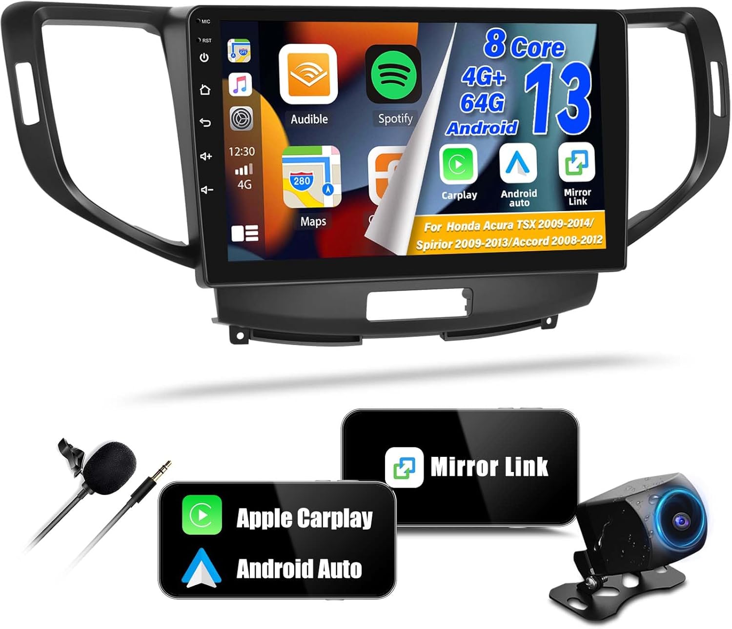 Amazon.com: 4G+64G/8 Core Android Car Stereo Radio for Acura TSX 2009 ...
