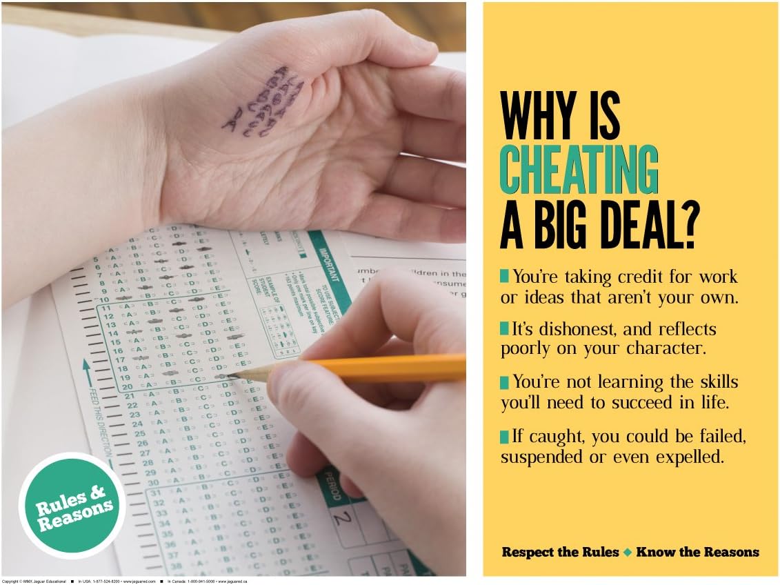 Amazon.com: No Cheating in The Classroom, Rules and Reasons Laminated ...