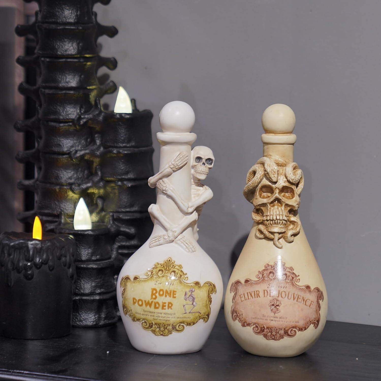 Amazon.com: Skull Decor Halloween Decorations Indoor - 2Pc Potion ...