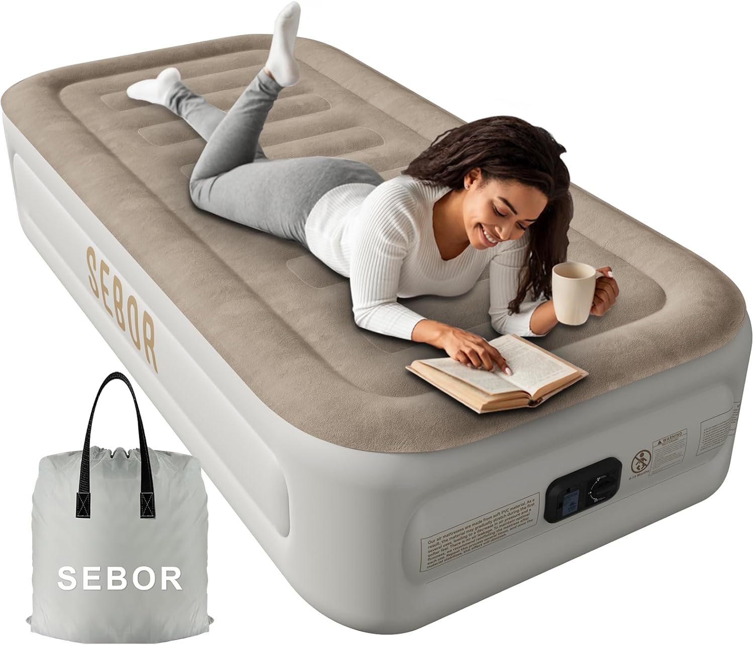 Amazon.com: Sebor X-Long Air Mattress Twin with Built in Pump,18 inch ...