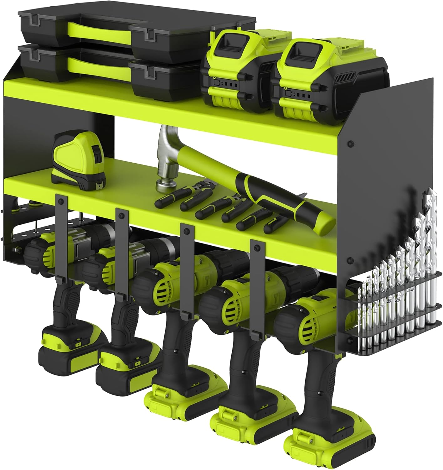 Buy BULL-TECH Power Tool Organizer, 5 Drill Holder Wall Mount with ...