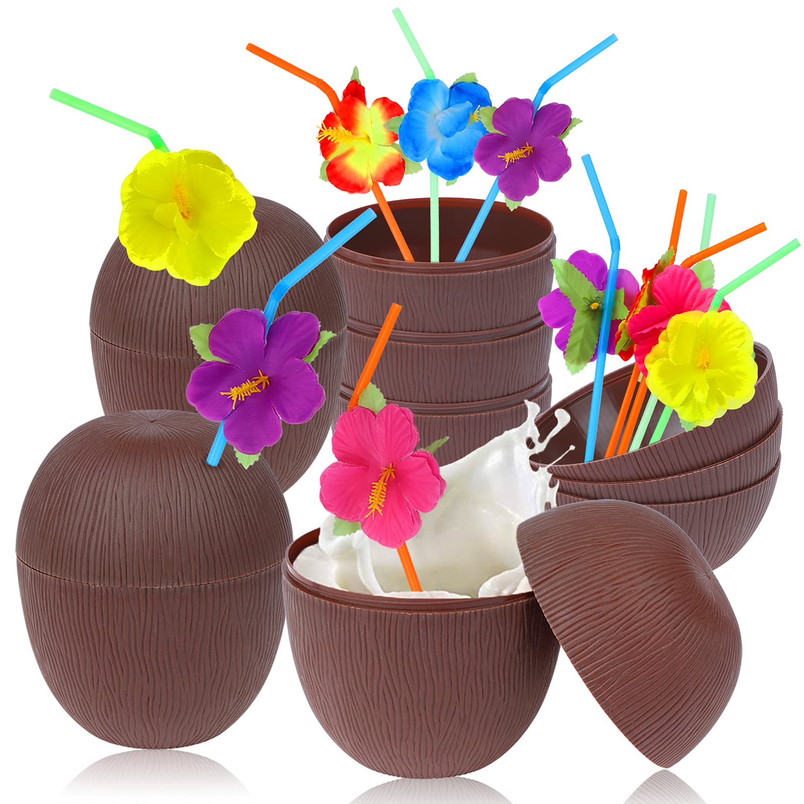 Hawaiian Luau Party Cups 6set Hawaiian Tropical Pineapple Coconut