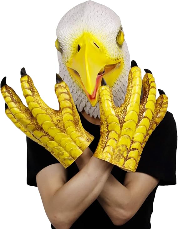 Amazon.com: Eagle Head Mask and Eagle Claws Set, Halloween Costume ...