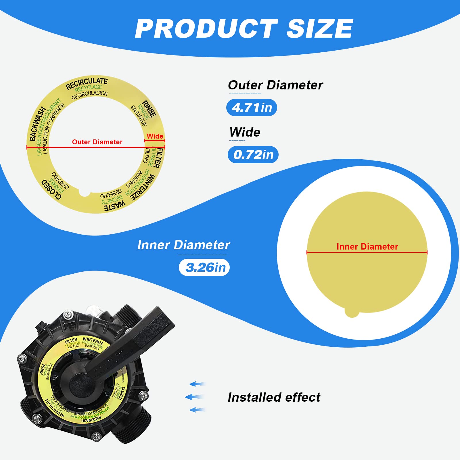 Snapklik.com : JIOTAR 272599 Sand Filter Valve Label Sticker For ...