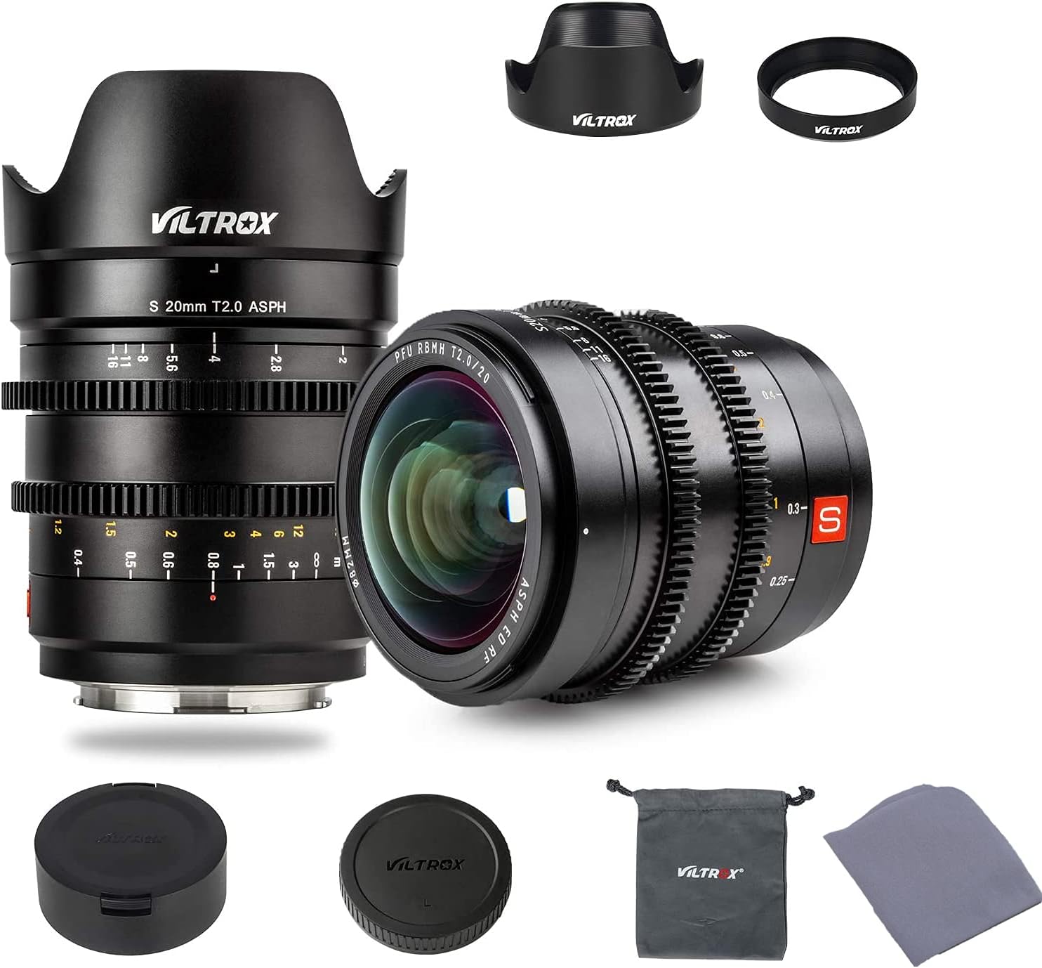 Amazon.com : VILTROX S 20mm T2.0 ASPH Full-Frame Wide Angle Cinema Lens ...