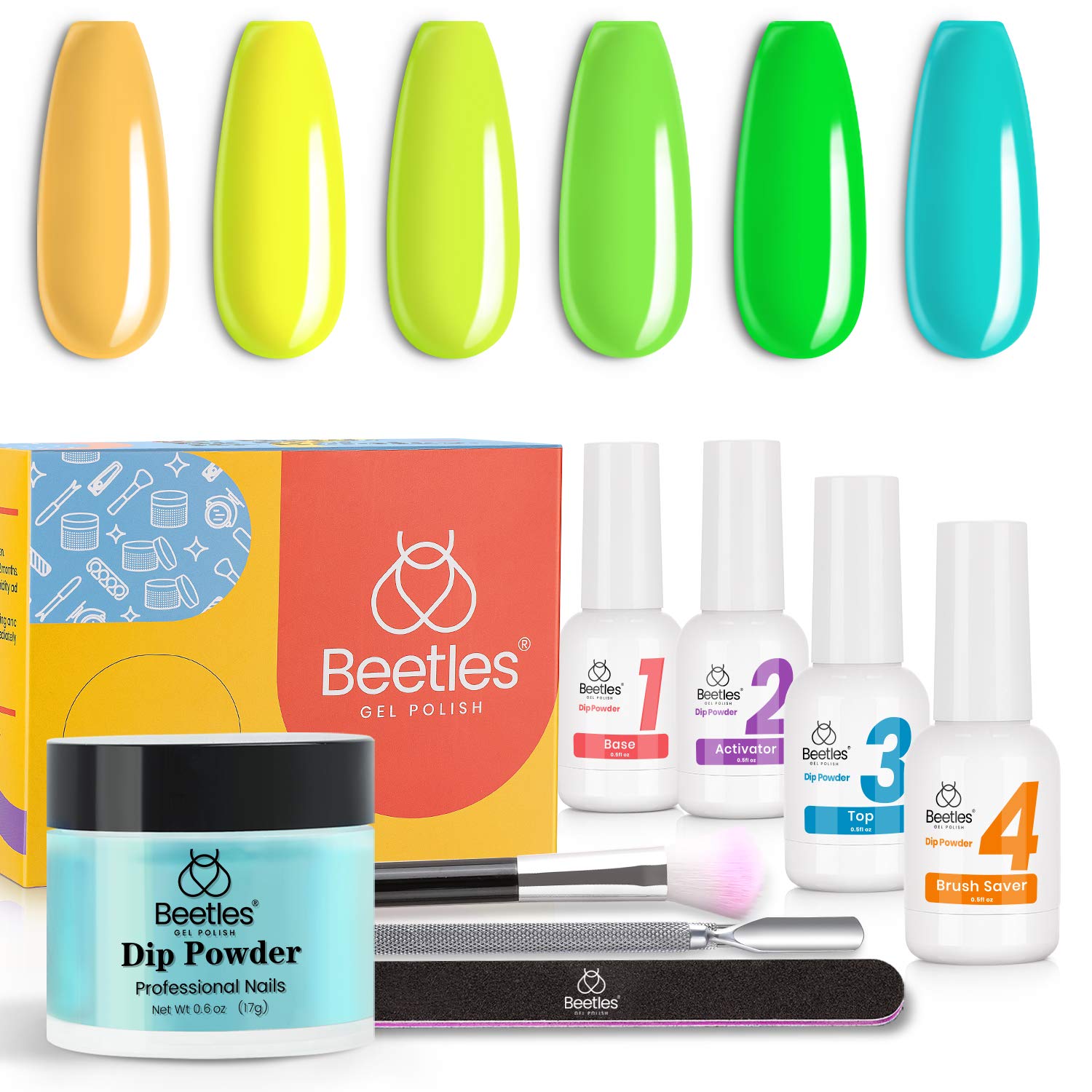 Amazon.com: Beetles Dip Powder Nail Kit Starter, 6 Colors Mint Mojito ...
