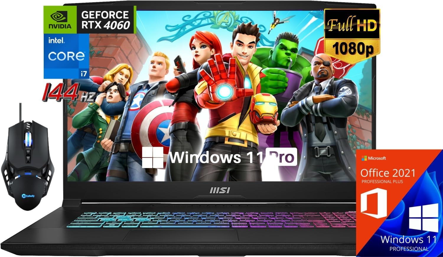 Amazon.com: MSI Katana 17 Gaming Laptop, 17.3" 144 Hz FHD Display ...