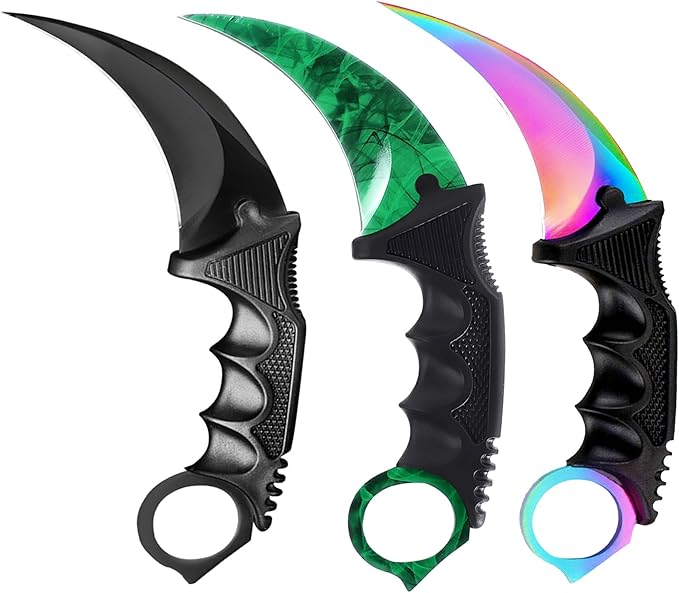 Amazon.com : Milaloko 3 Pieces Karambit Knife Fixed Blade Knives ...