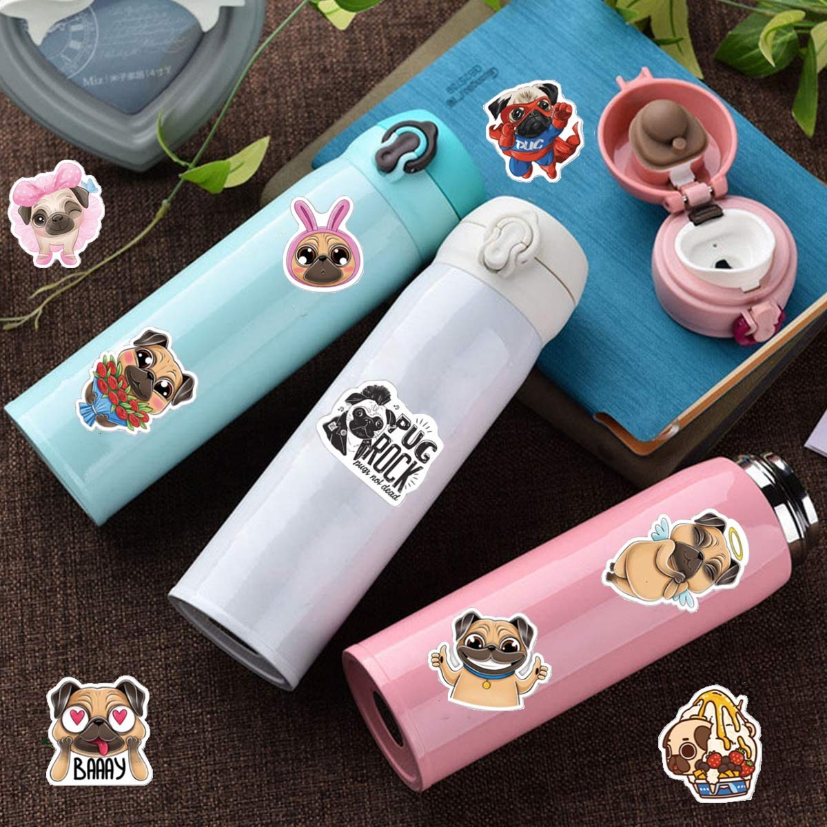 Snapklik.com : Cute Pug Stickers, 50 Pcs Kawaii Dog Stickers Pack ...