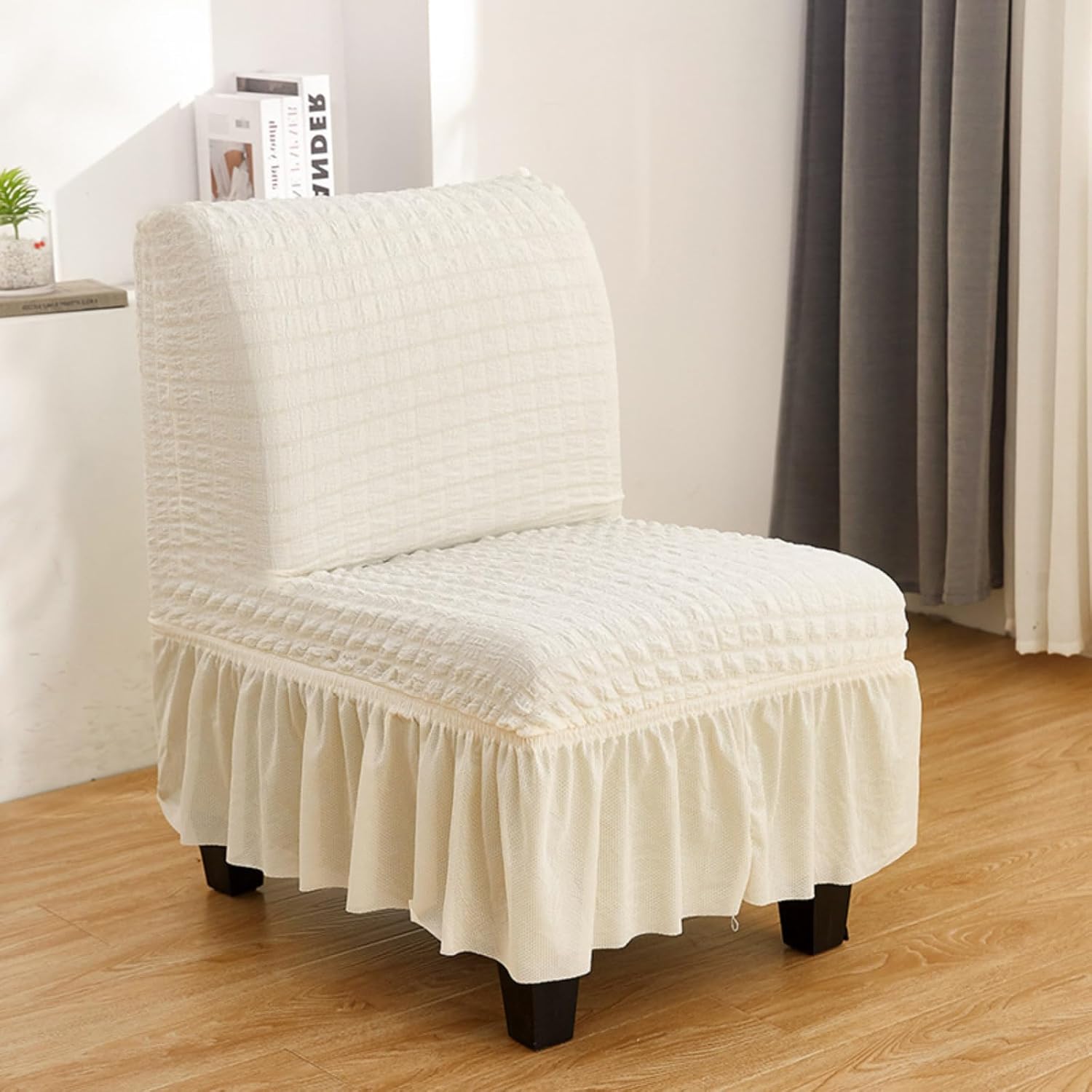 Amazon.com: INLDY Stretch Armless Accent Chair Cover, Thick Slipper ...