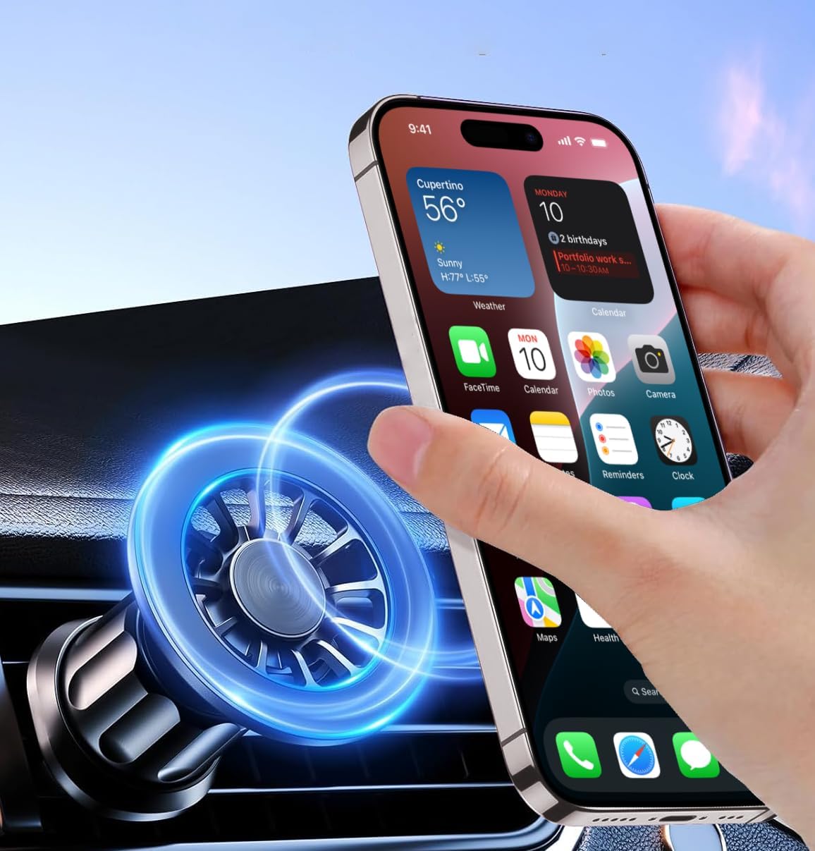 EKAM Air Vent Car Phone Mount Compatible with MagSafe, Magnetic Phone ...