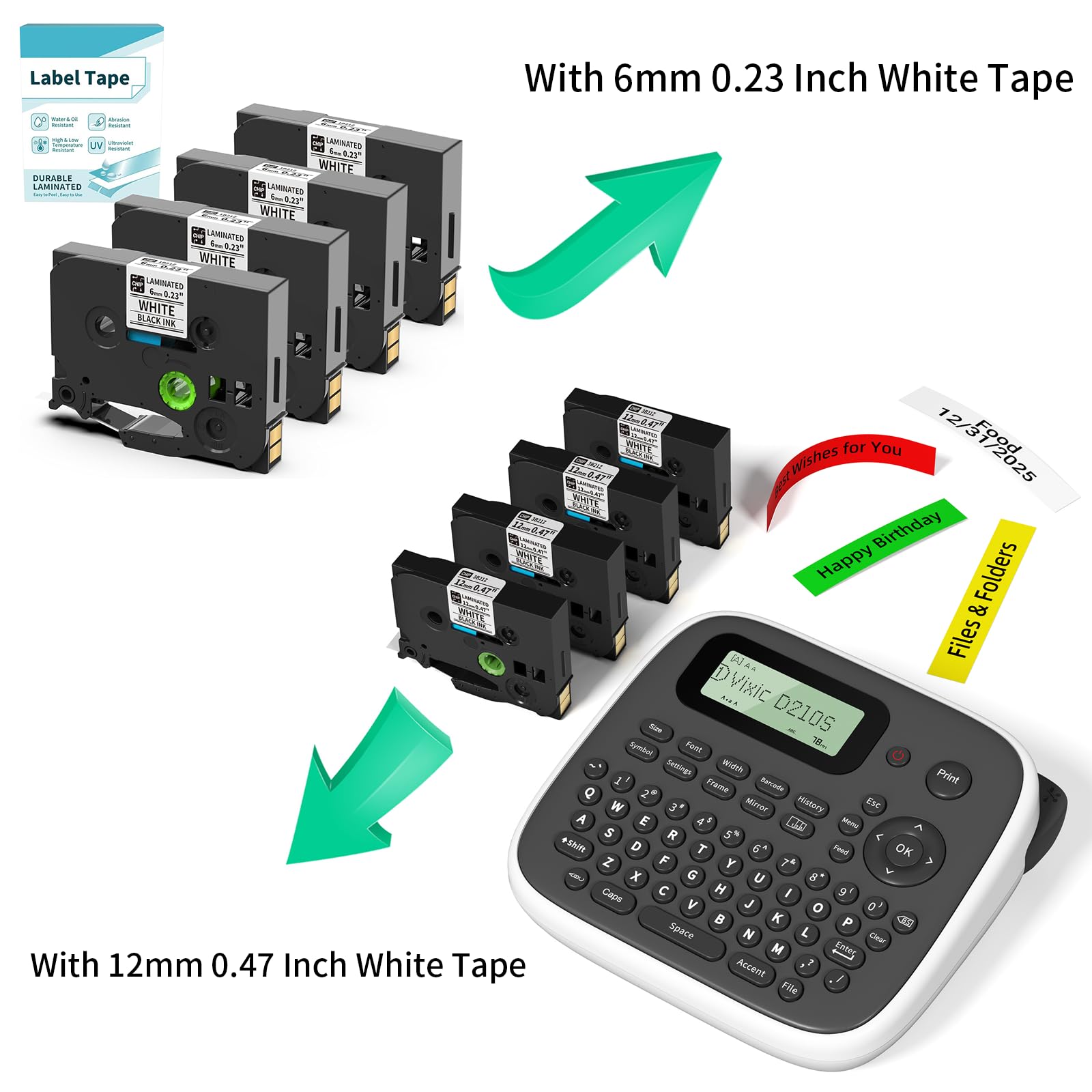 Amazon.com : Vixic D210S Label Maker with 4 Pack 12mm 0.47 Inch ...