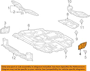 Toyota Genuine Parts Engine Under Cover RR LH Part Number 51444-12050 : Amazon.com.au: Automotive
