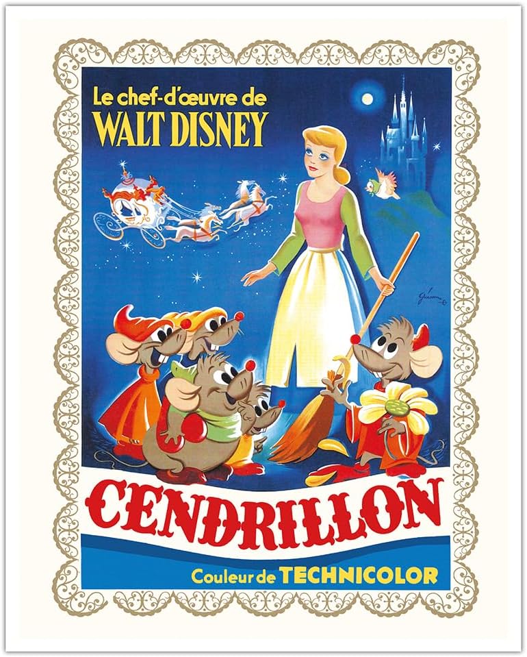Amazon.com: Disney’s Cinderella (Cendrillon) - Vintage French Movie ...