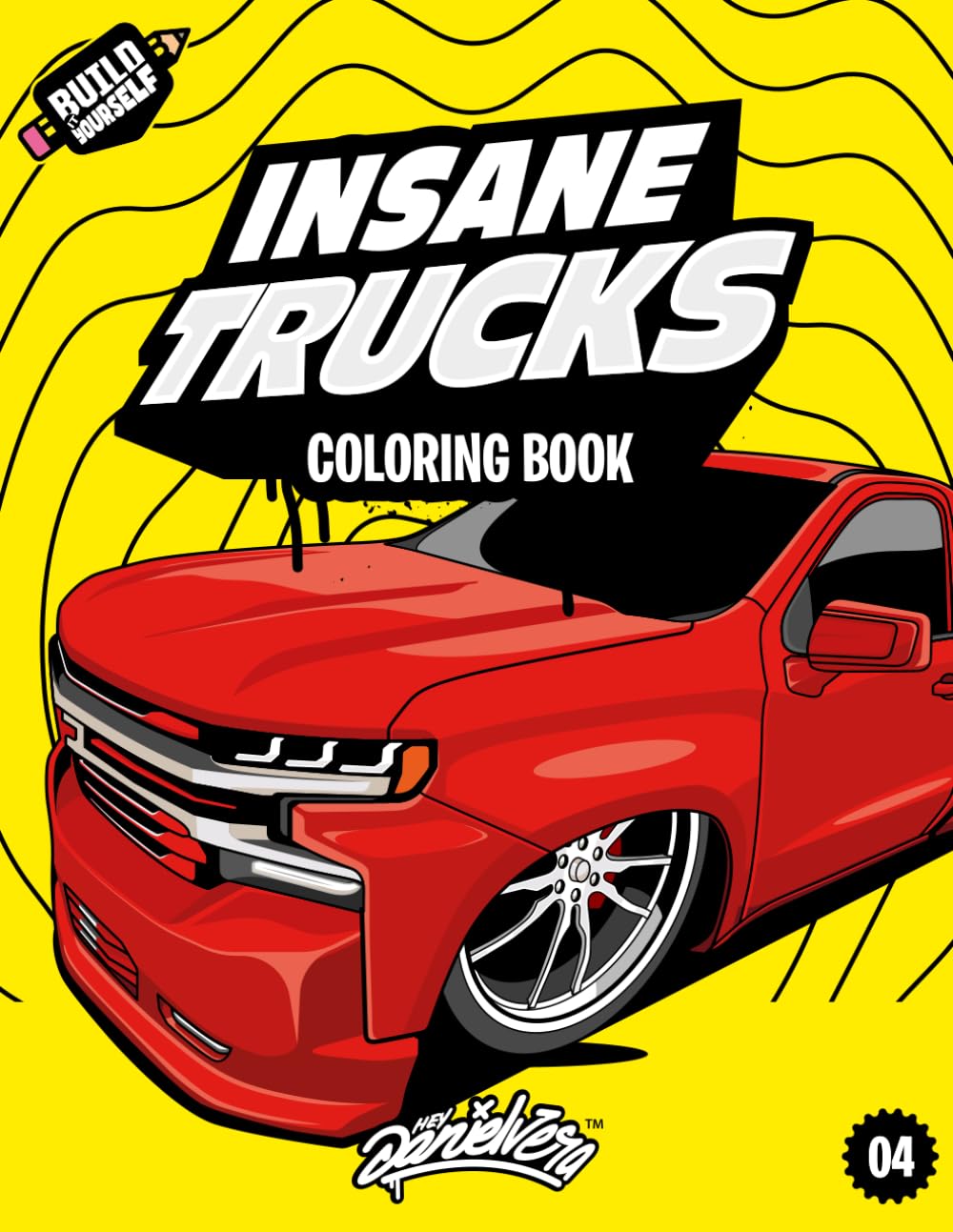 Insane Trucks Coloring Book: Fun pickups trucks adventure with 60 ...