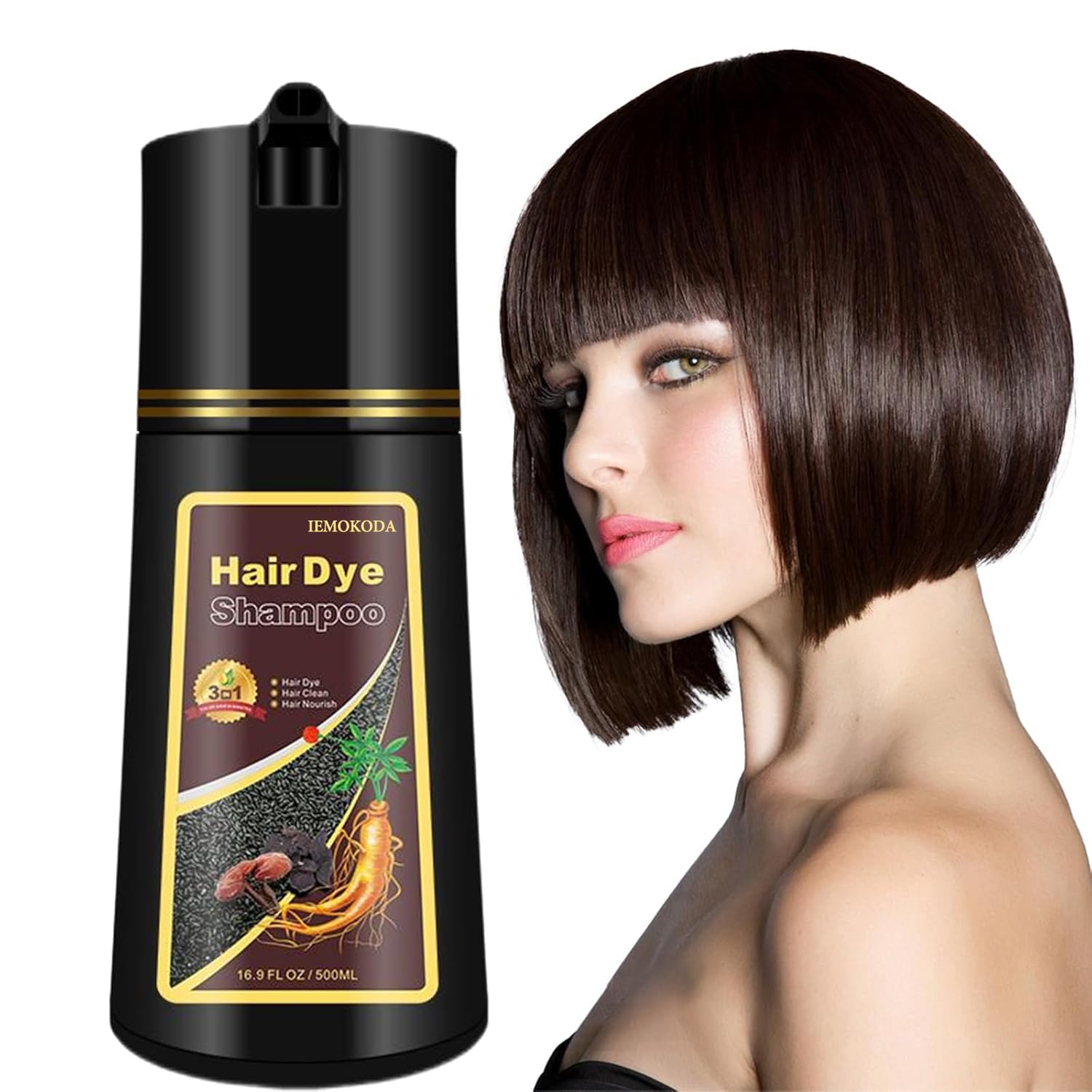 Amazon.com : Fvquhvo Dark Brown Hair Color Shampoo for Gray Hair, 3 in ...