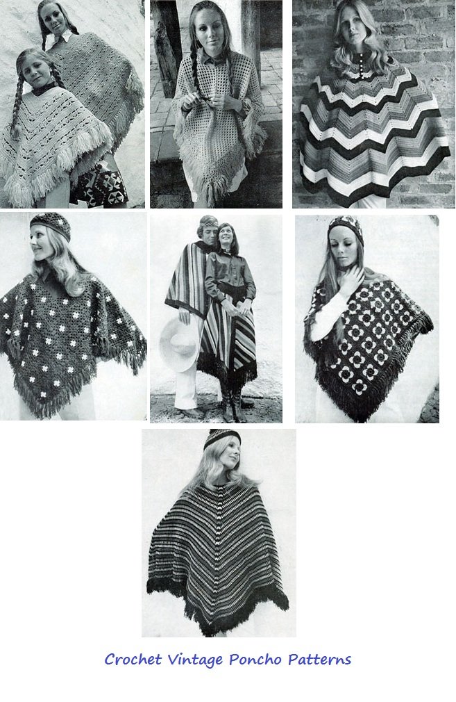 Amazon.com: Crochet Vintage Poncho Patterns - A Collection of Poncho ...