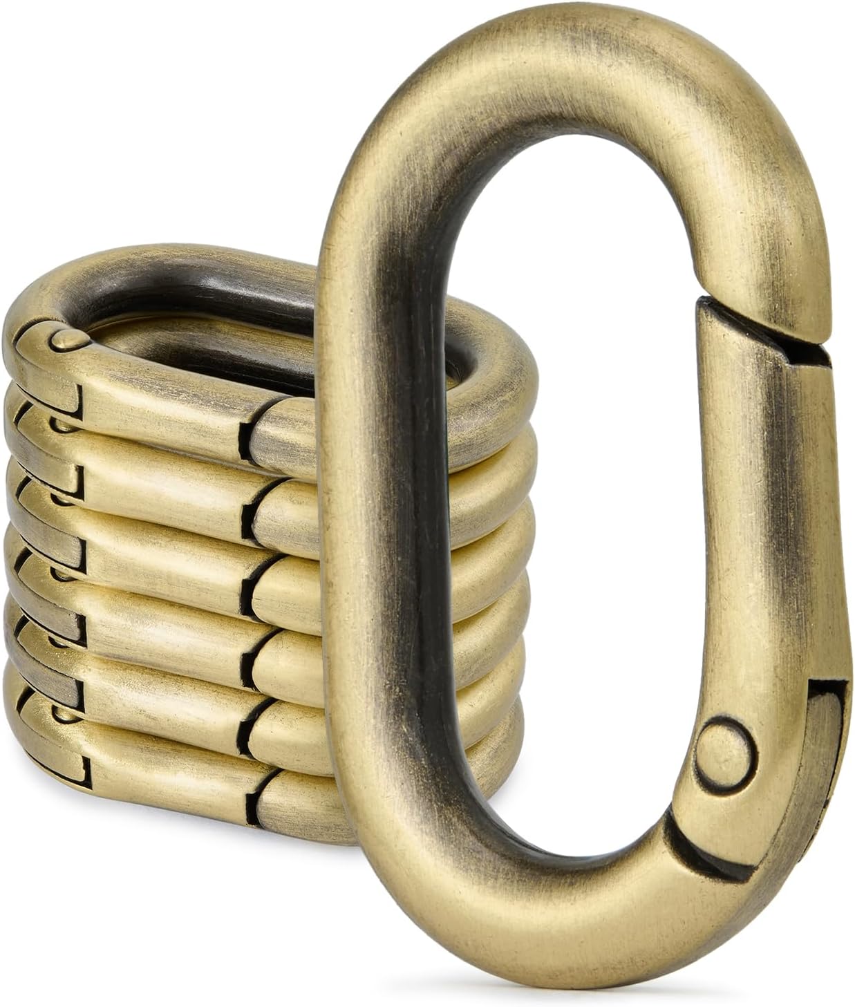 Amazon.com: 10Pcs Metal Spring Oval Rings Round Carabiner Key Ring Clip ...