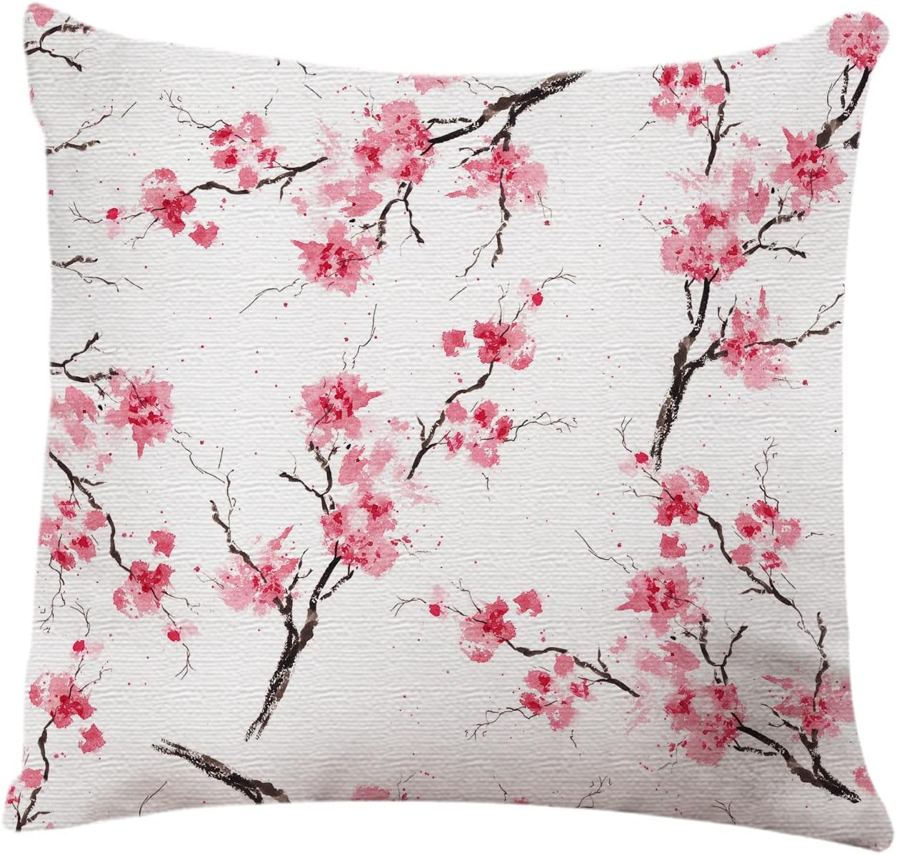 Amazon.com: YGGQF Throw Pillow Cover Cherry Blossoms Flowes Watercolor ...