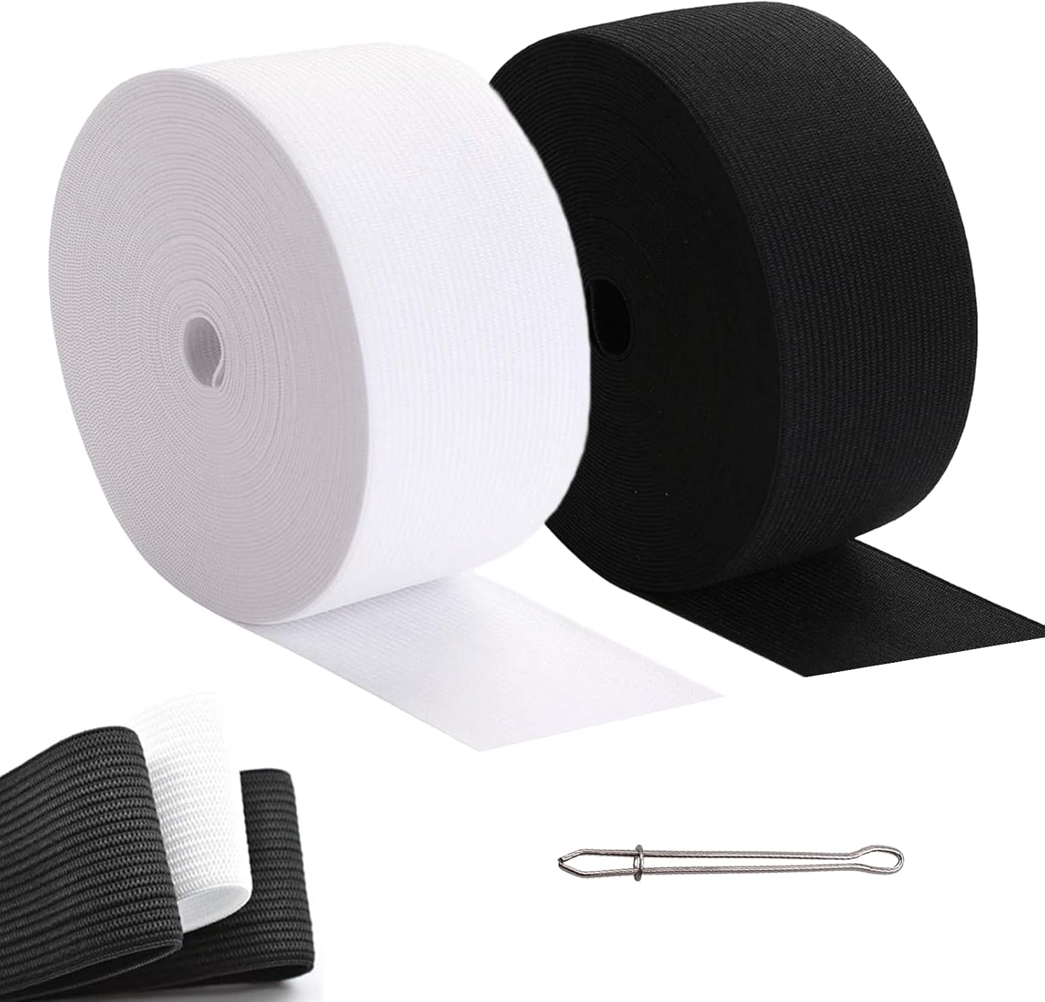 Amazon.com: 2 Rolls Elastic Bands for Sewing, High Elasticity Knit ...