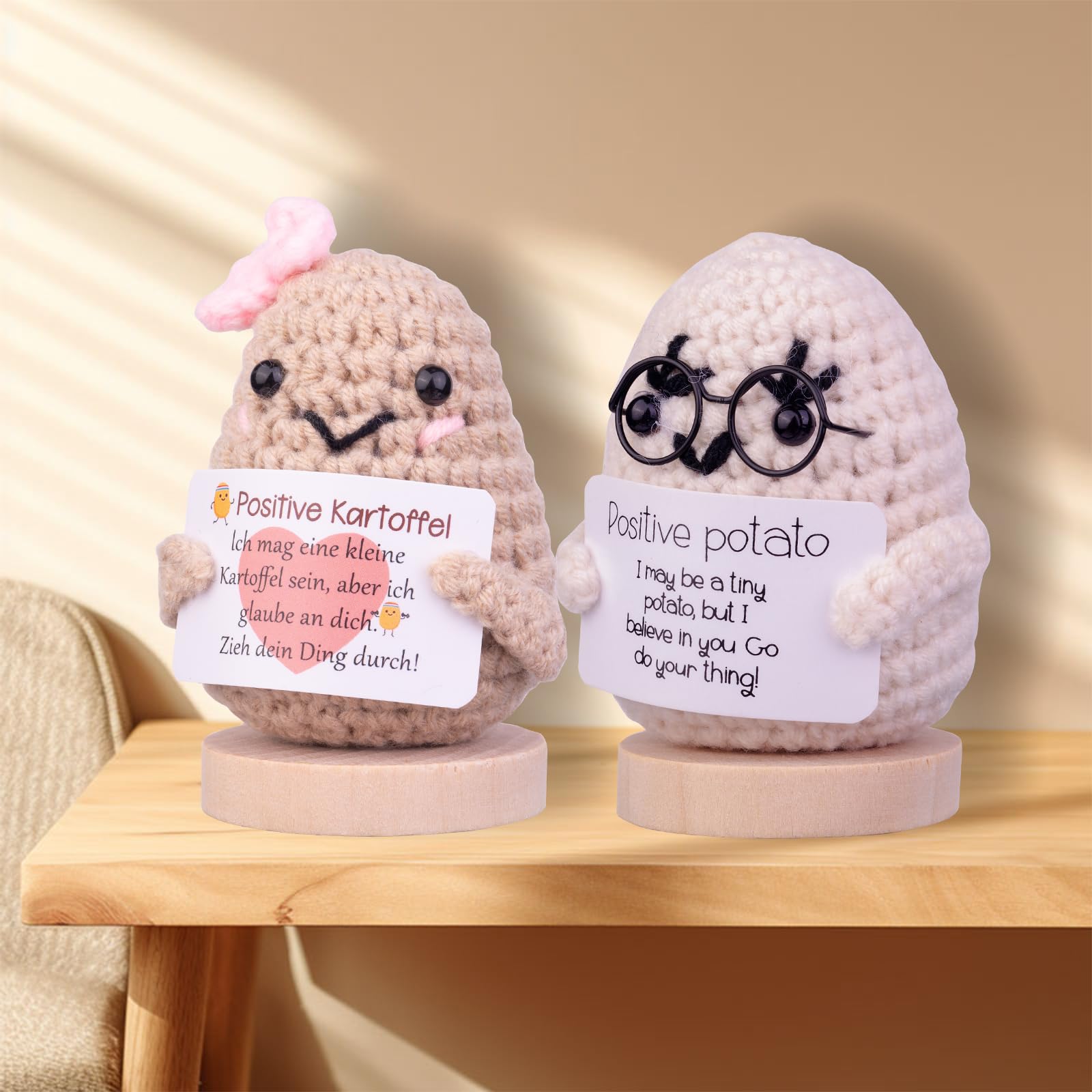 Positive Potato Funny Knitted Toy With Encouragement Card - Cute ...