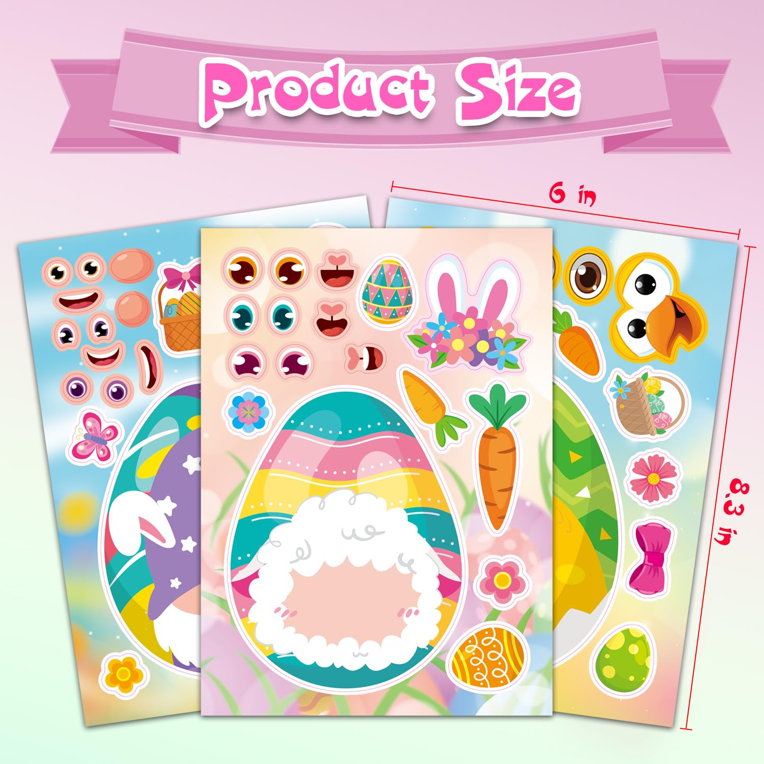 Snapklik.com : 32 Sheets Easter Make A Face Animal Stickers Mix And ...